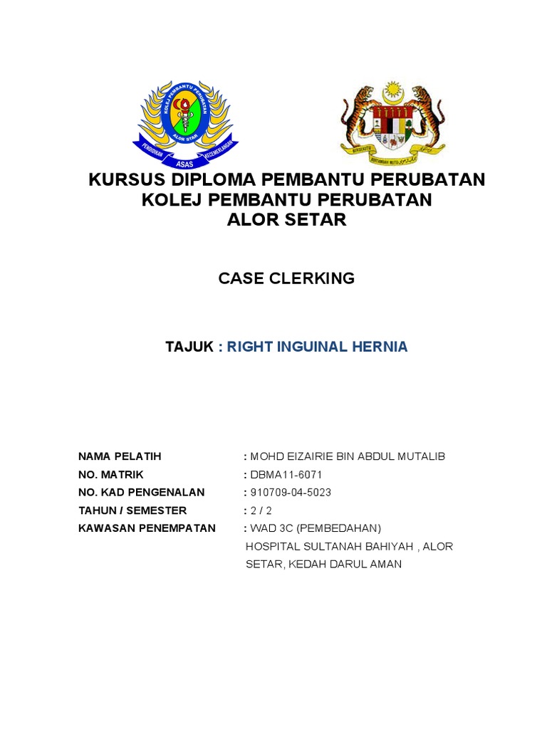 Case Clerking Hernia | PDF | Surgery | Nausea