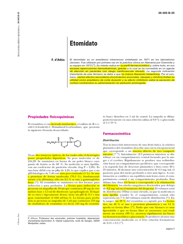 36 305 B 35 Etomidato | Cortisol | Farmacocinética