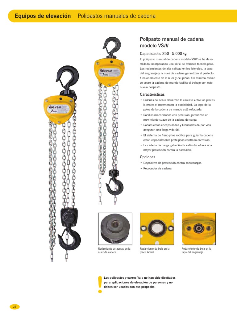 Polipasto Manual | PDF | Engranaje | Ingeniería mecánica