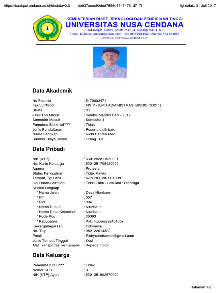 Biodata | PDF