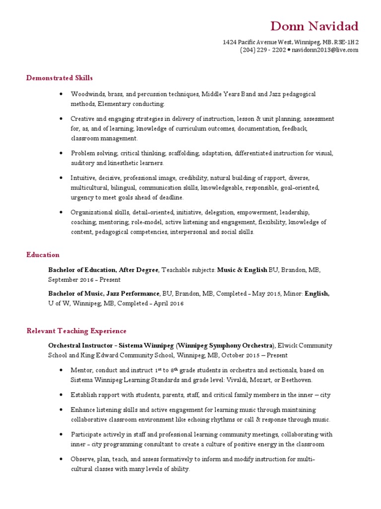 Donn Navidad Teacher Resume | PDF | Differentiated Instruction ...