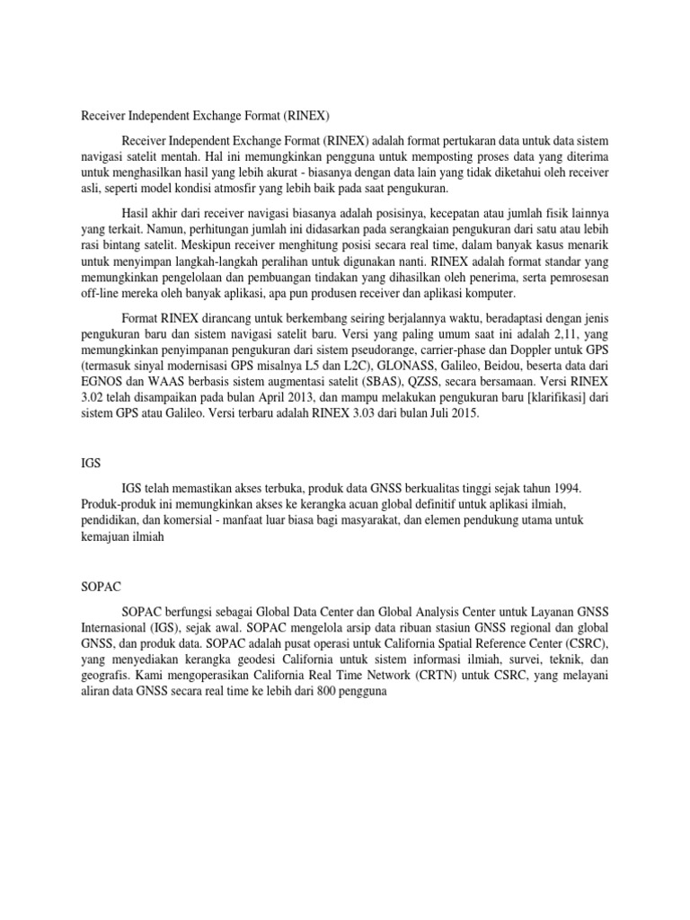 Memahami Format RINEX untuk GNSS | PDF | Bisnis