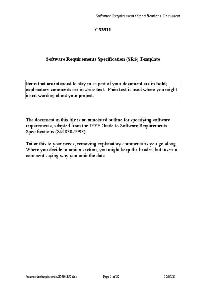 SRS Format | PDF | Application Programming Interface | Specification ...