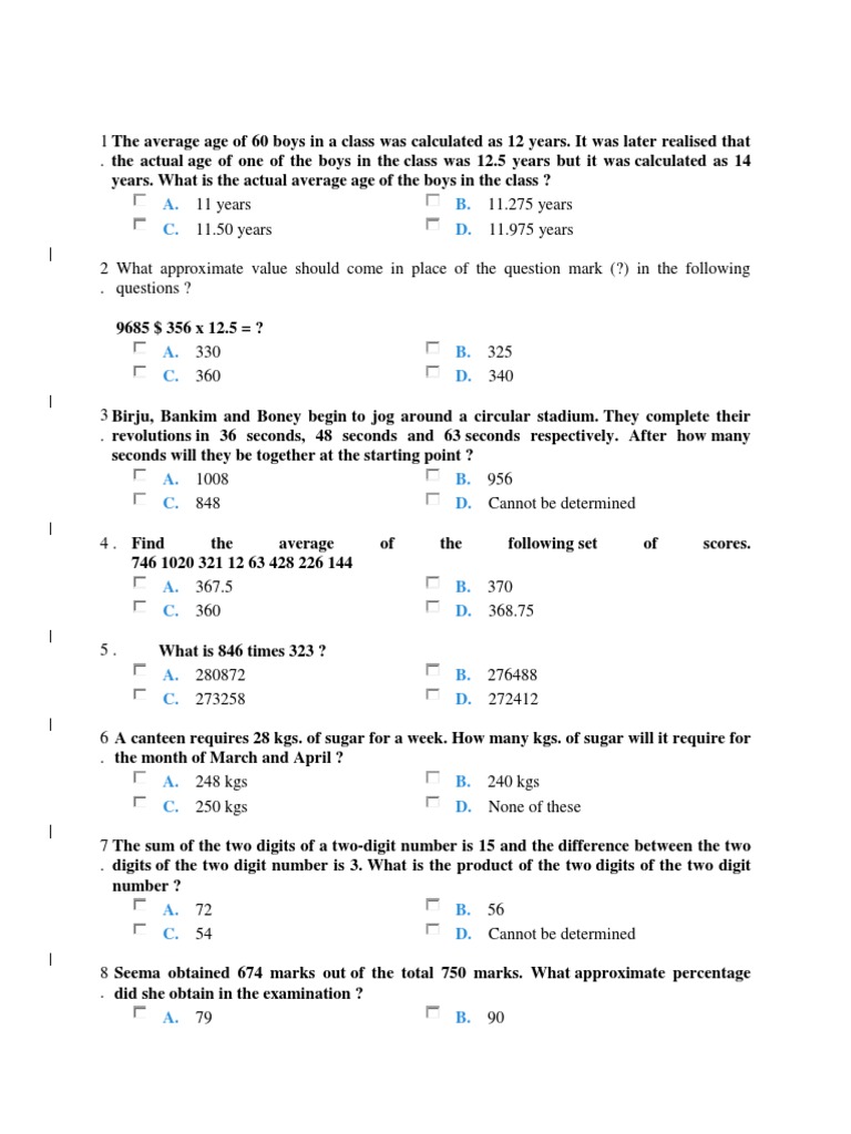 A. B. C. D | PDF | Teaching Mathematics | Science