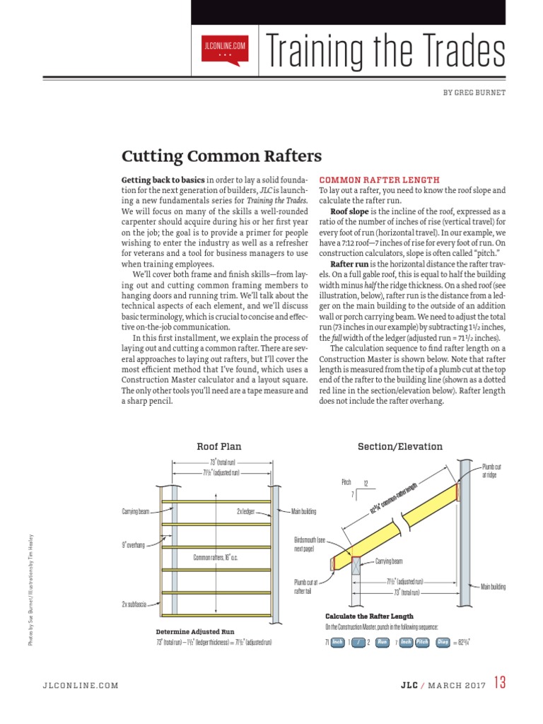 Cutting Common Rafters | Roof | Framing (Construction)