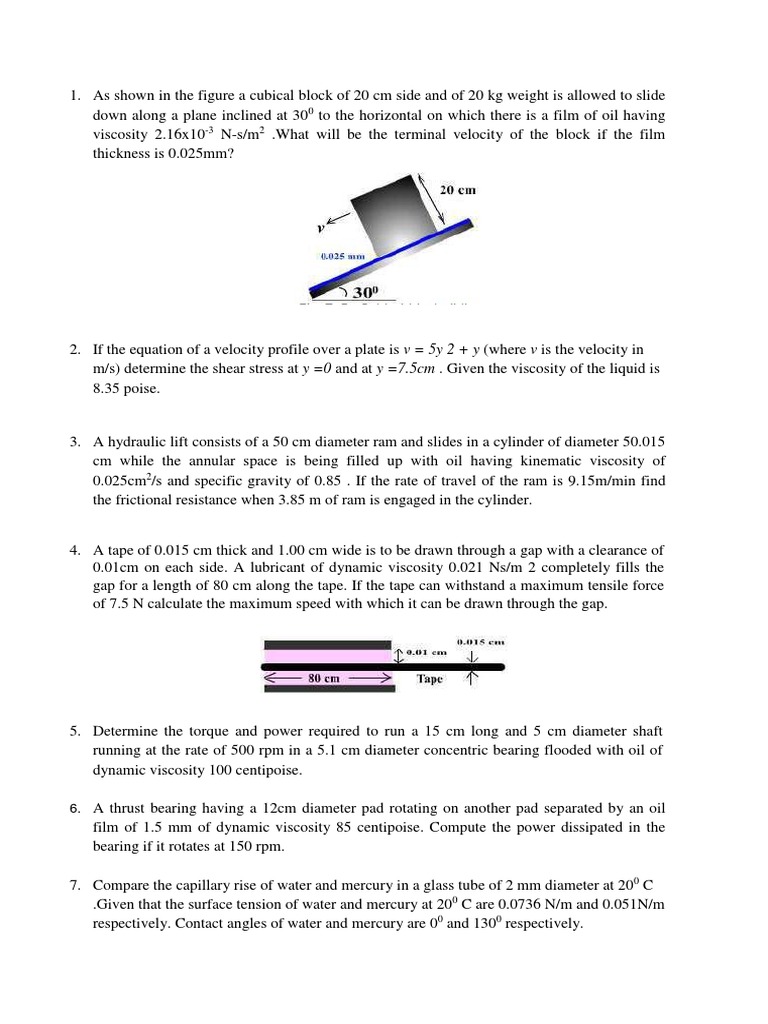 Module 1 Numericals Questions | PDF | Pressure Measurement | Pressure