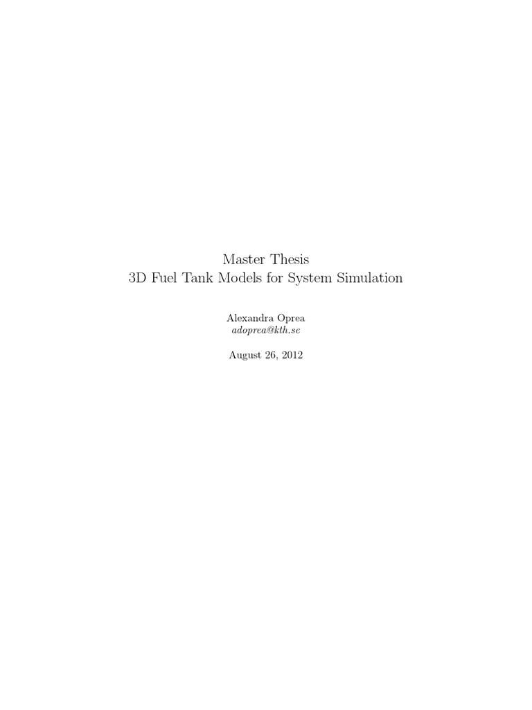 3D Fuel Tank Models For System Simulation | PDF | Normal Distribution ...
