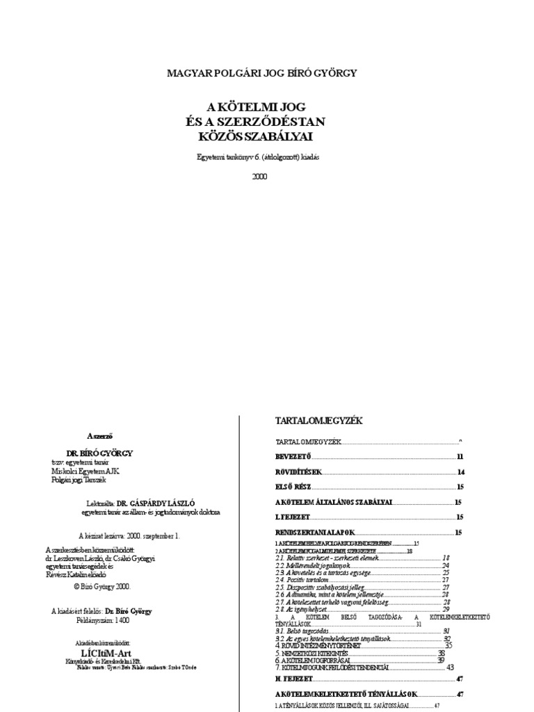 Kotelmi Jog - Biro Gyorgy | PDF