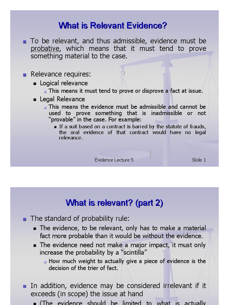 What Is Relevant Evidence? | PDF | Relevance (Law) | Evidence