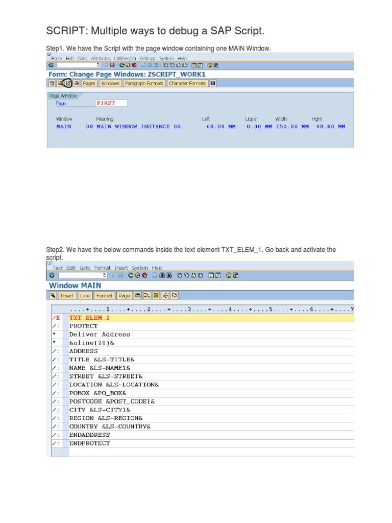 Ways To Debug Sapscript | PDF