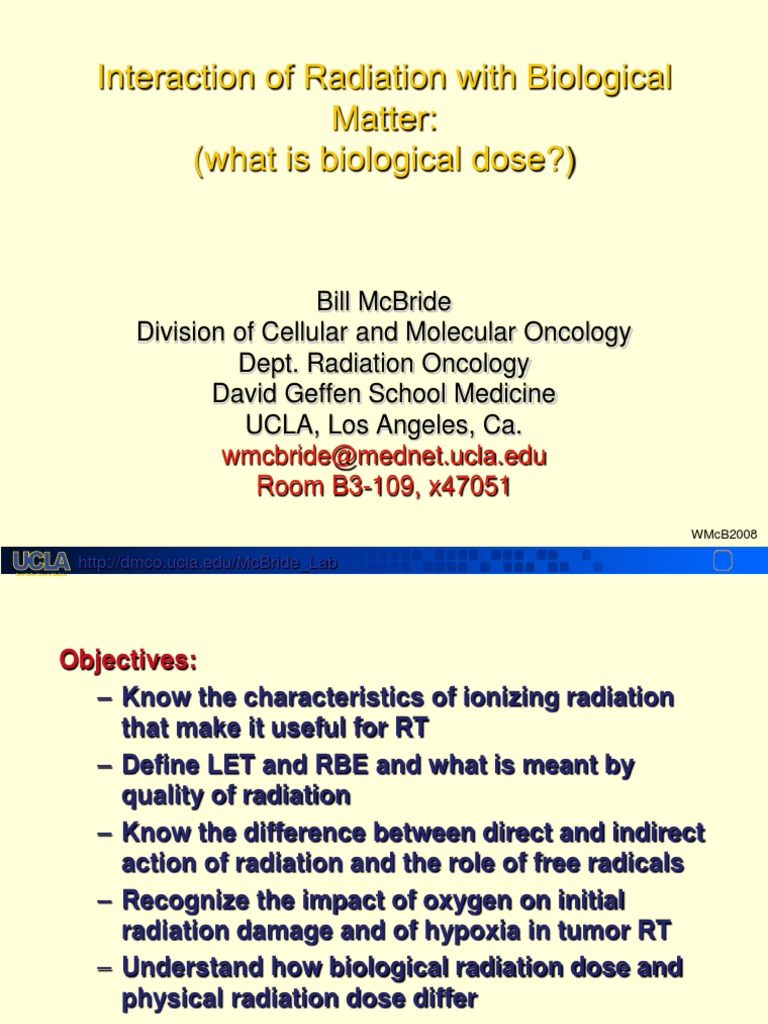 Updated1.Interaction of Radiation With Biological Matter | PDF ...