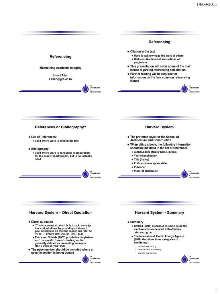Referencing Guide for Academic Integrity | PDF | Citation | American ...