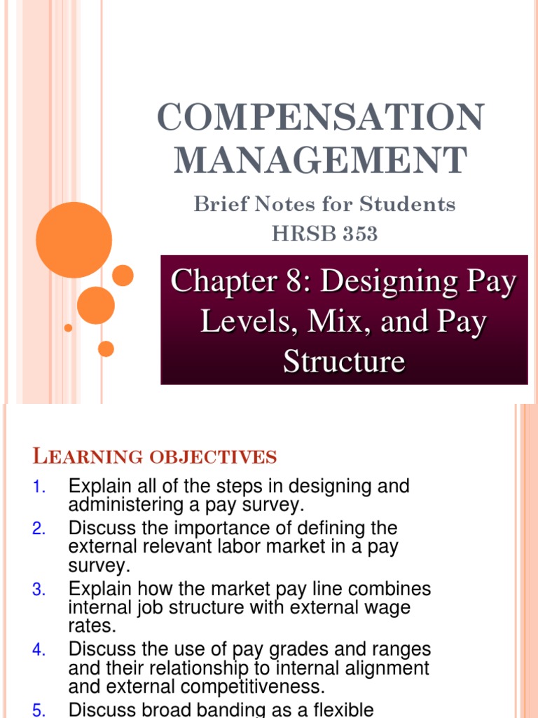 Chapter 8 - Designing Pay Levels, Mix and Pay Structures | PDF ...
