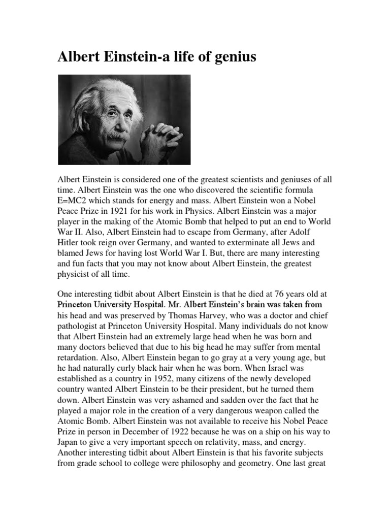Albert Einstein-A Life of Genius | PDF