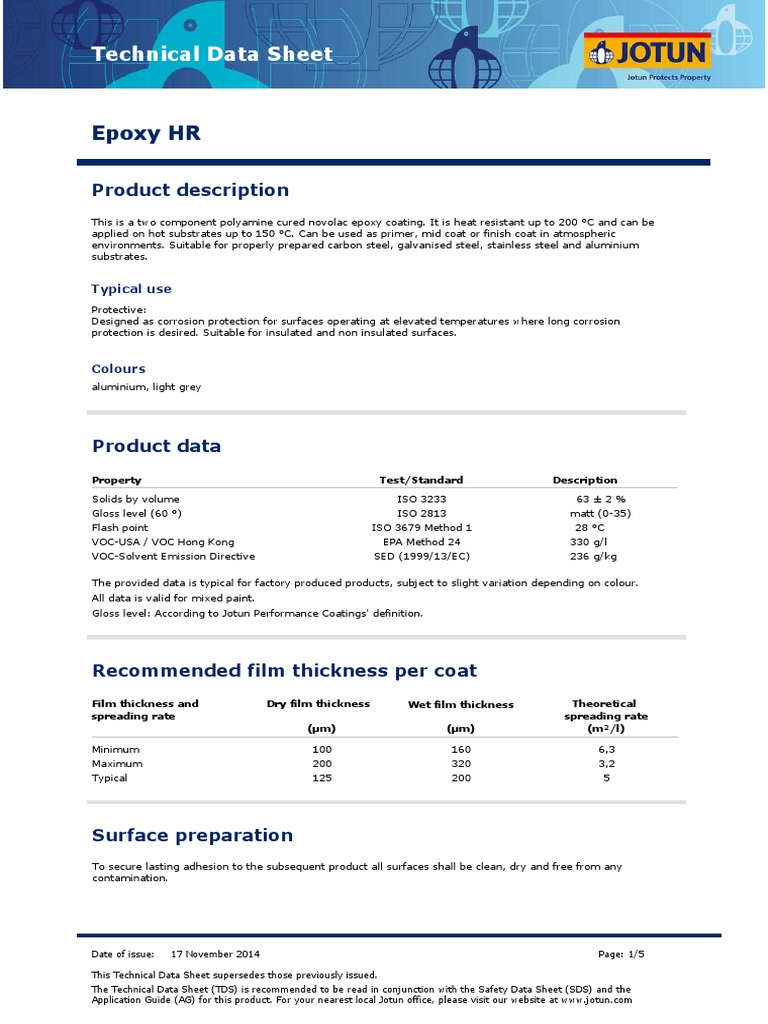 Epoxy HR: Technical Data Sheet | PDF | Abrasive | Epoxy