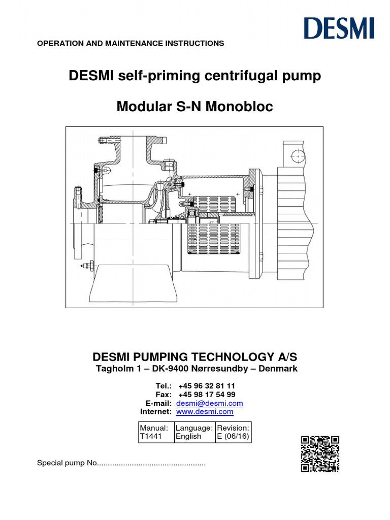 Desmi Pump 175-220 | PDF | Bearing (Mechanical) | Pump