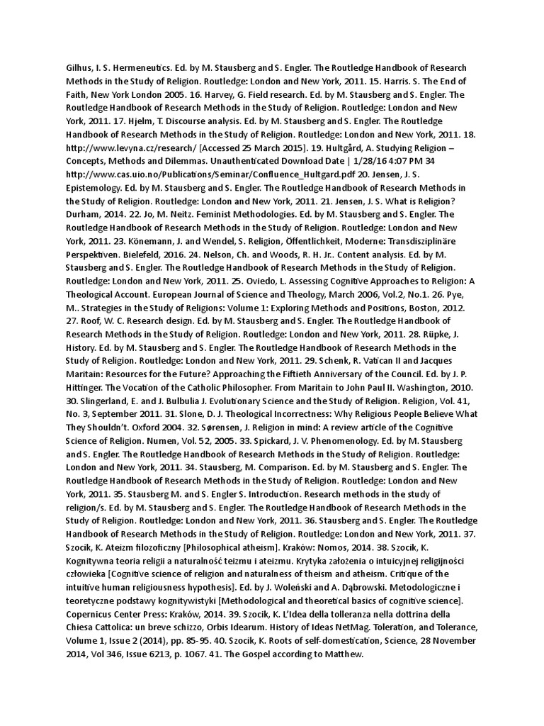 Handbook of Research Methods in The Study of Religion | PDF | Religious ...