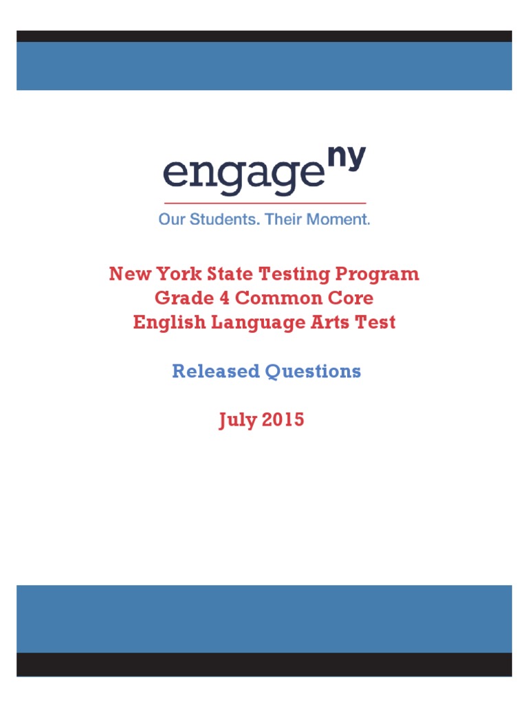 New York State Testing Program Grade 4 Common Core English Language ...