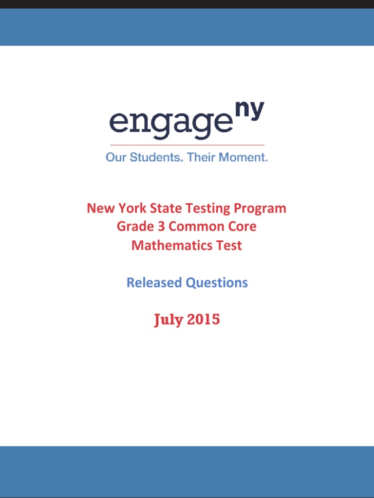 New York State Testing Program Mathematics Test Grade 3 Common Core ...