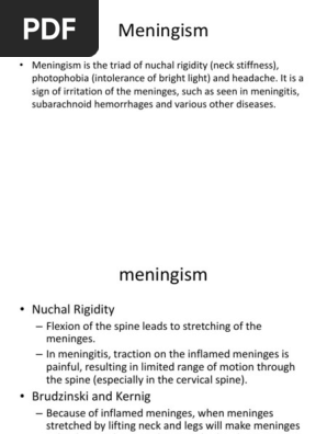Nuchal Rigidity Meningitis