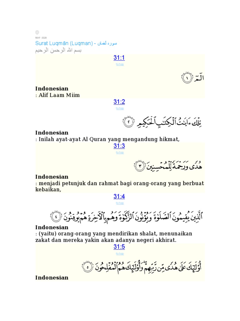 31-Surat Luqman | PDF | Agama & Spiritualitas