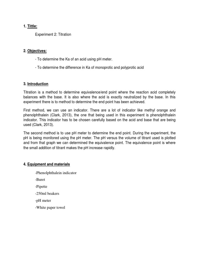 Experiment 2 | PDF | Titration | Chemistry