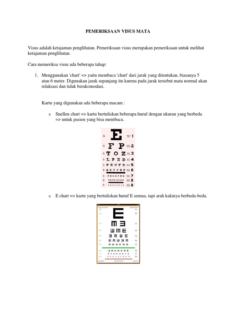 Pemeriksaan Visus Mata | PDF