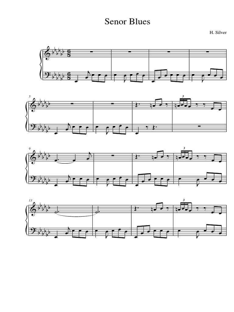 Senor Blues Easy Piano Solo | PDF