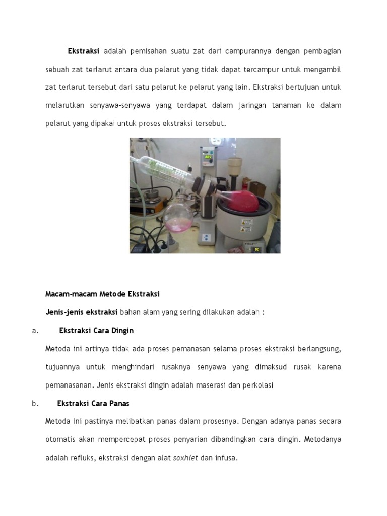 Macam Macam Ekstraksi | PDF
