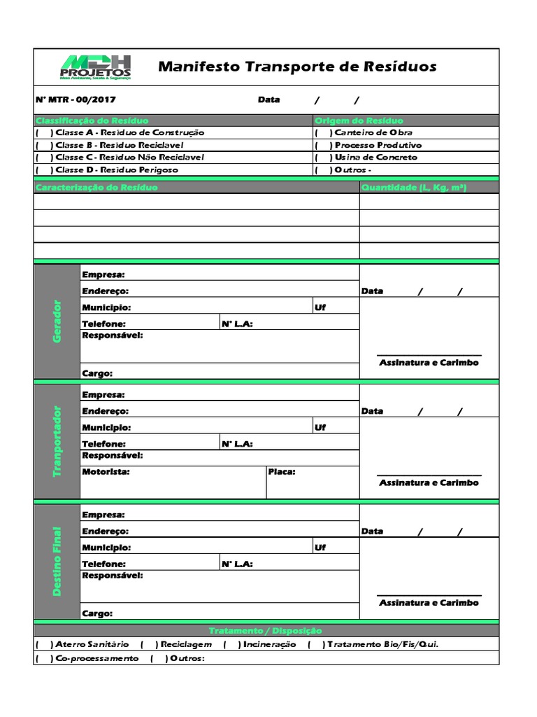 Modelo MTR - MDH Projetos | PDF | Reciclagem | Desperdício