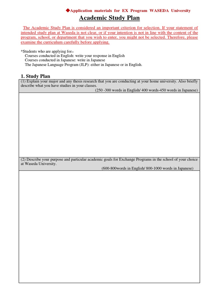 Academic Study Plan | PDF | Curriculum | Academia