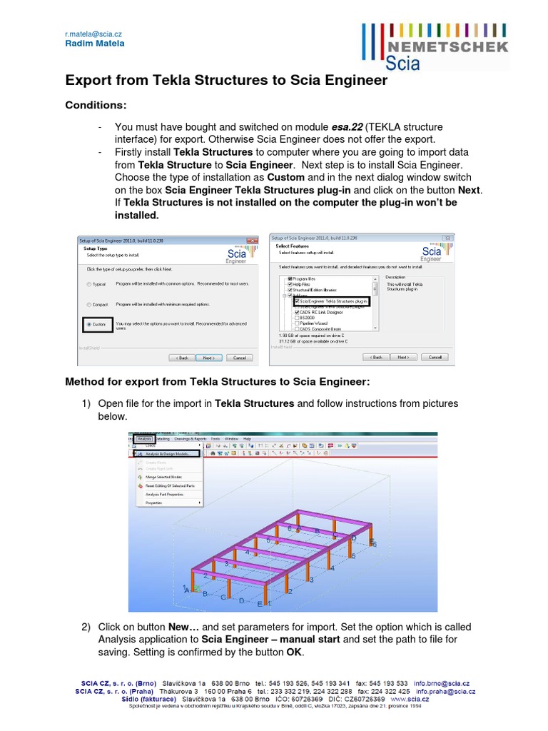 En Export From Tekla Structures To Scia Engineer | PDF