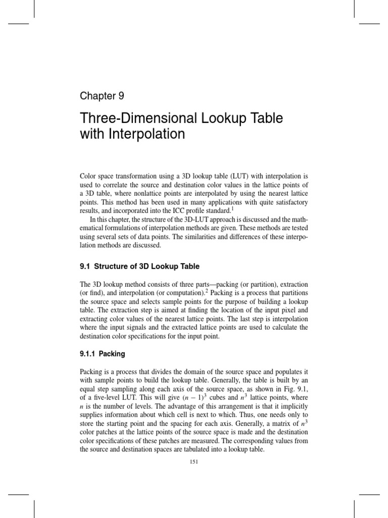 Three-Dimensional Lookup Table With Interpolation | PDF | Interpolation ...