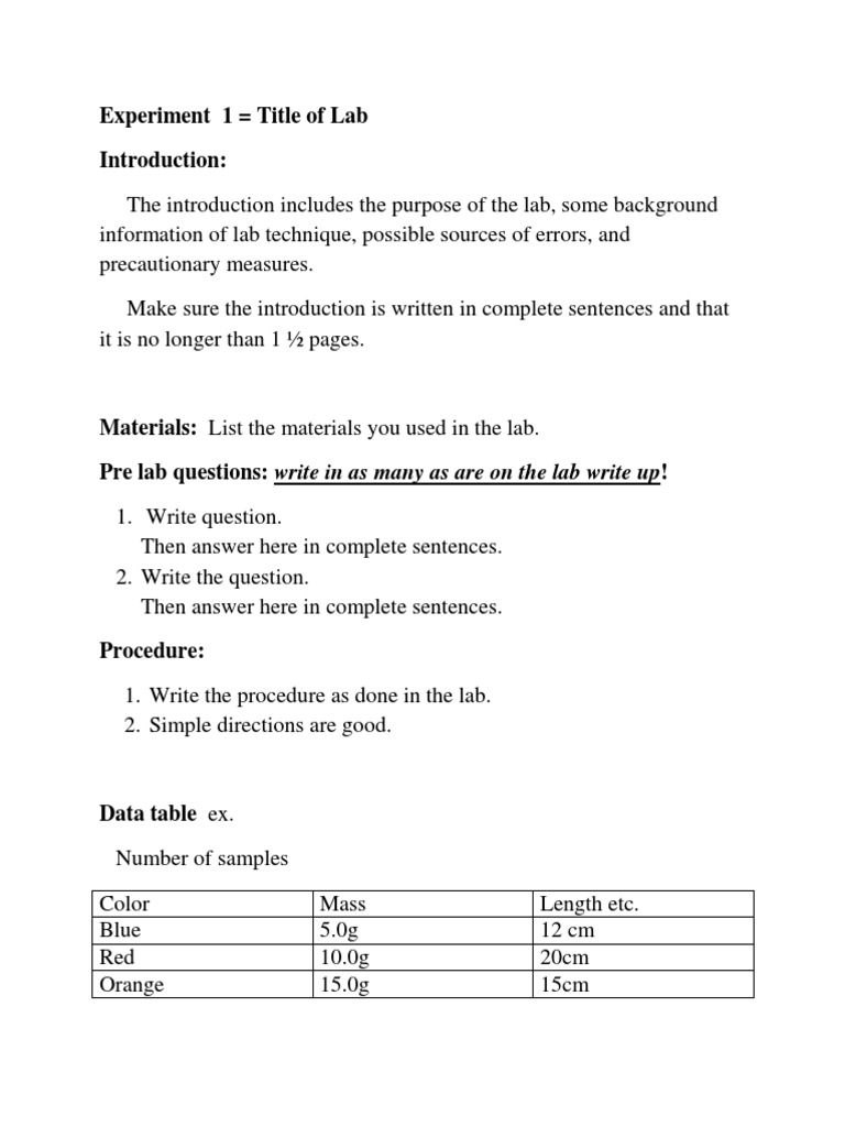 Lab Report Steps | PDF