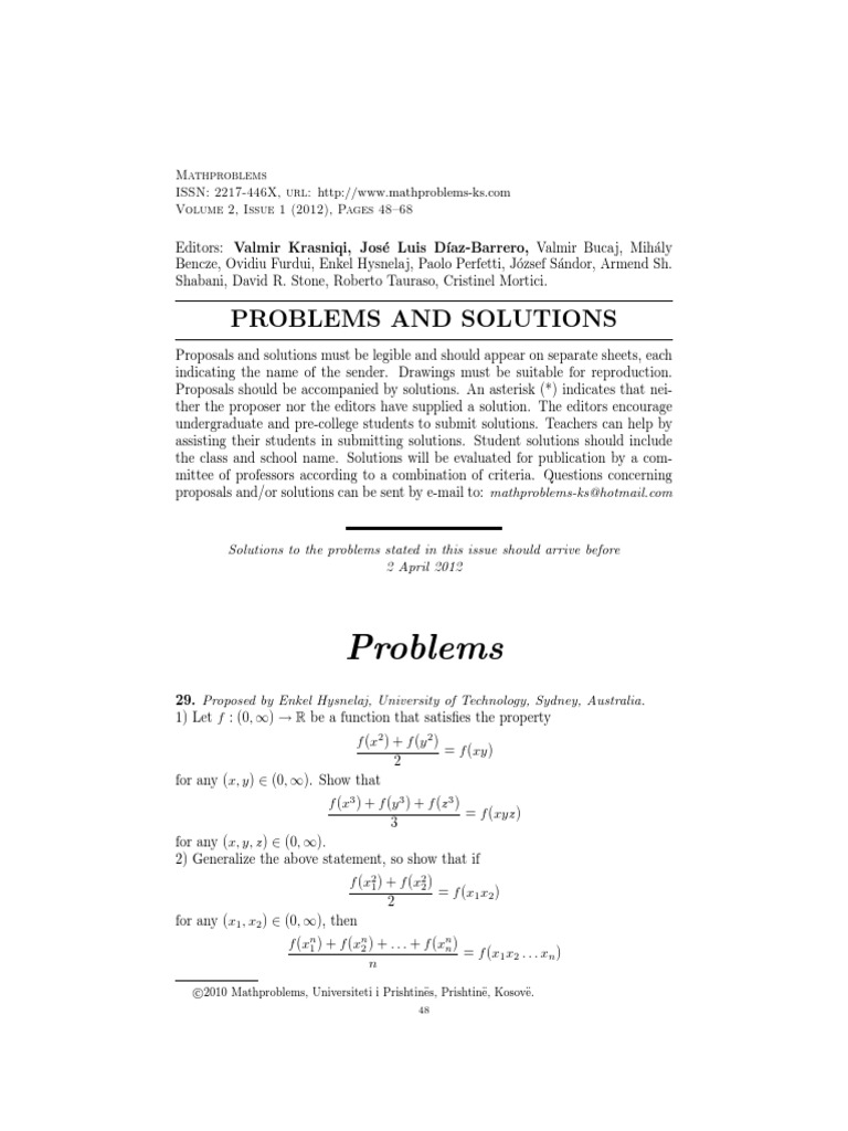 Mathematical Analysis Problems & Solutions | PDF | Mathematical ...