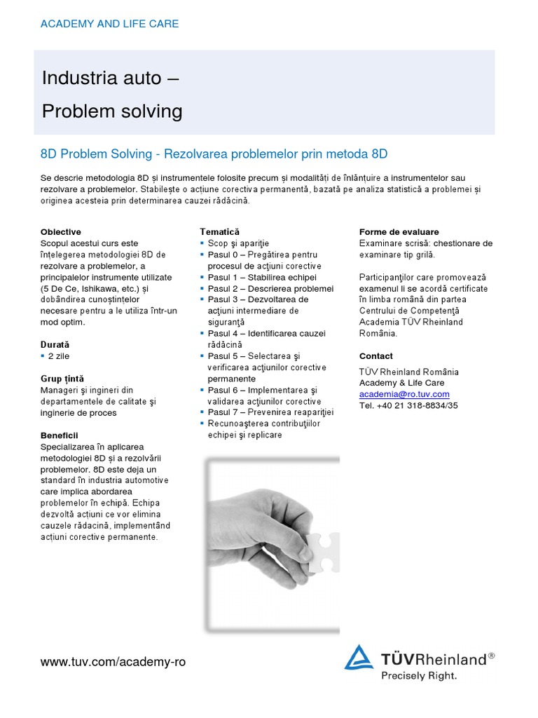 Rezolvarea Problemelor Prin Metoda 8D | PDF