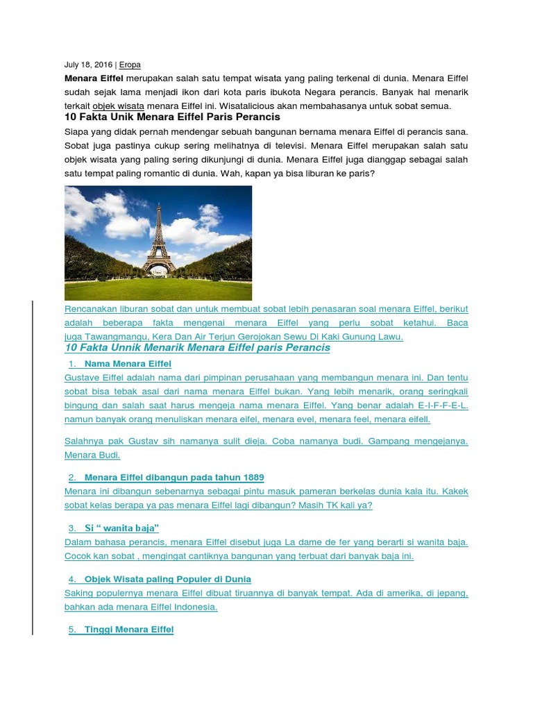 Menara Eiffel | PDF