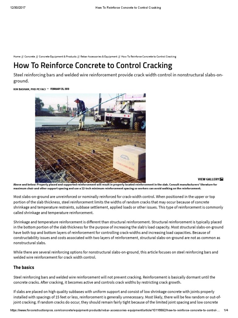 How To Reinforce Concrete To Control Cracking | PDF | Concrete ...