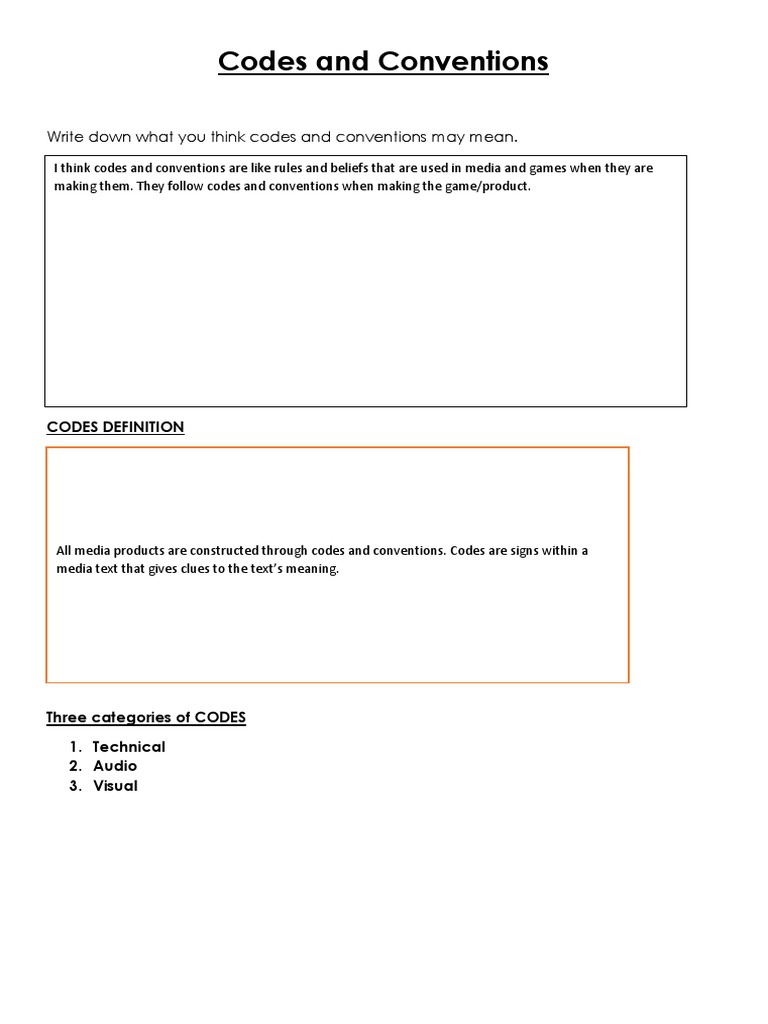 Codes and Conventions Handout Ual | PDF | Camera | Communication