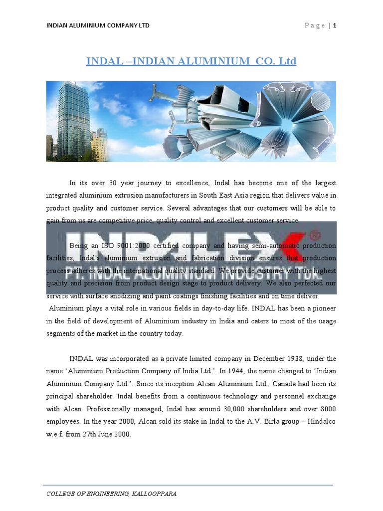 PT Indal Aluminium Industry Tbk. Profile (38 | PDF | Aluminium ...