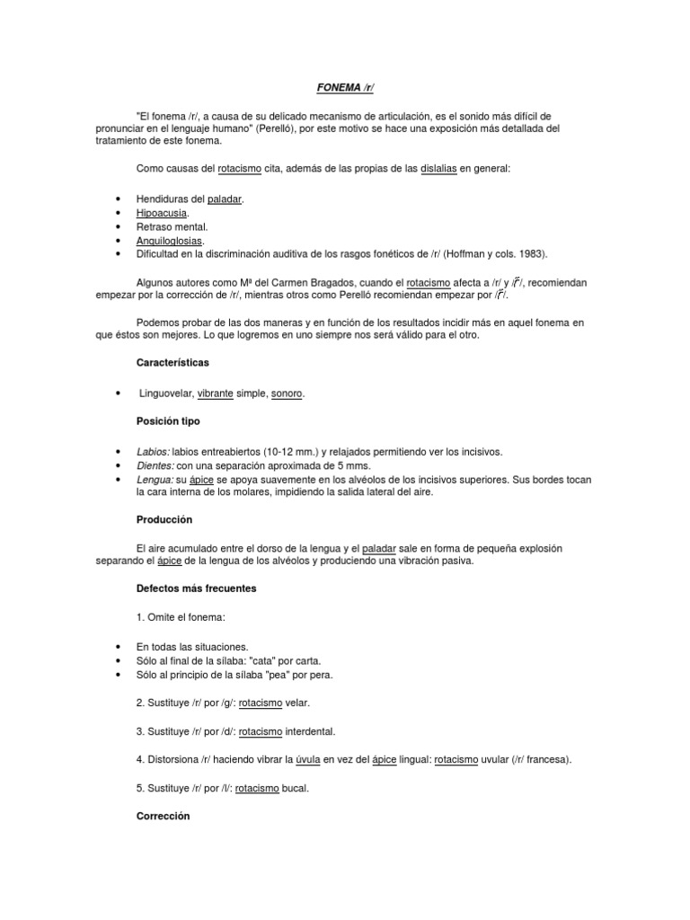 Actividades para el fonema /r/ | PDF | Fonética