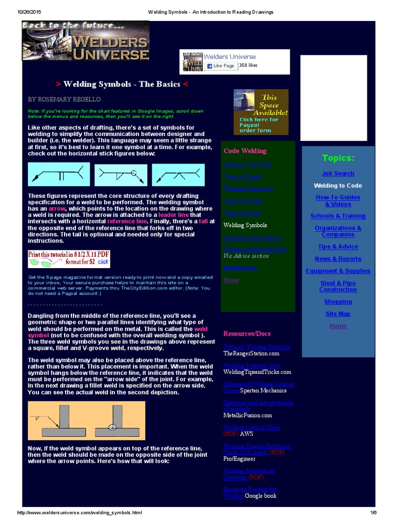 Welding Symbols - An Introduction To Reading Drawings | PDF | Welding ...