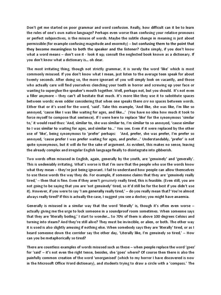 Grammar rant | English Language | Punctuation