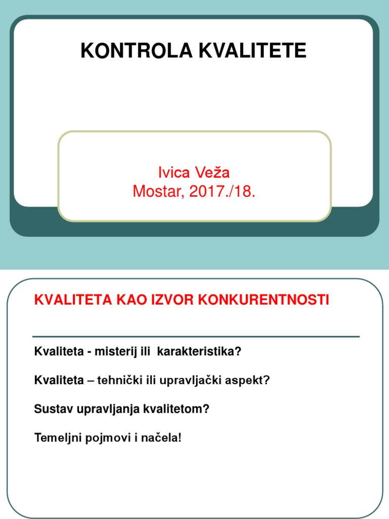 Kontrola Kvalitete | PDF
