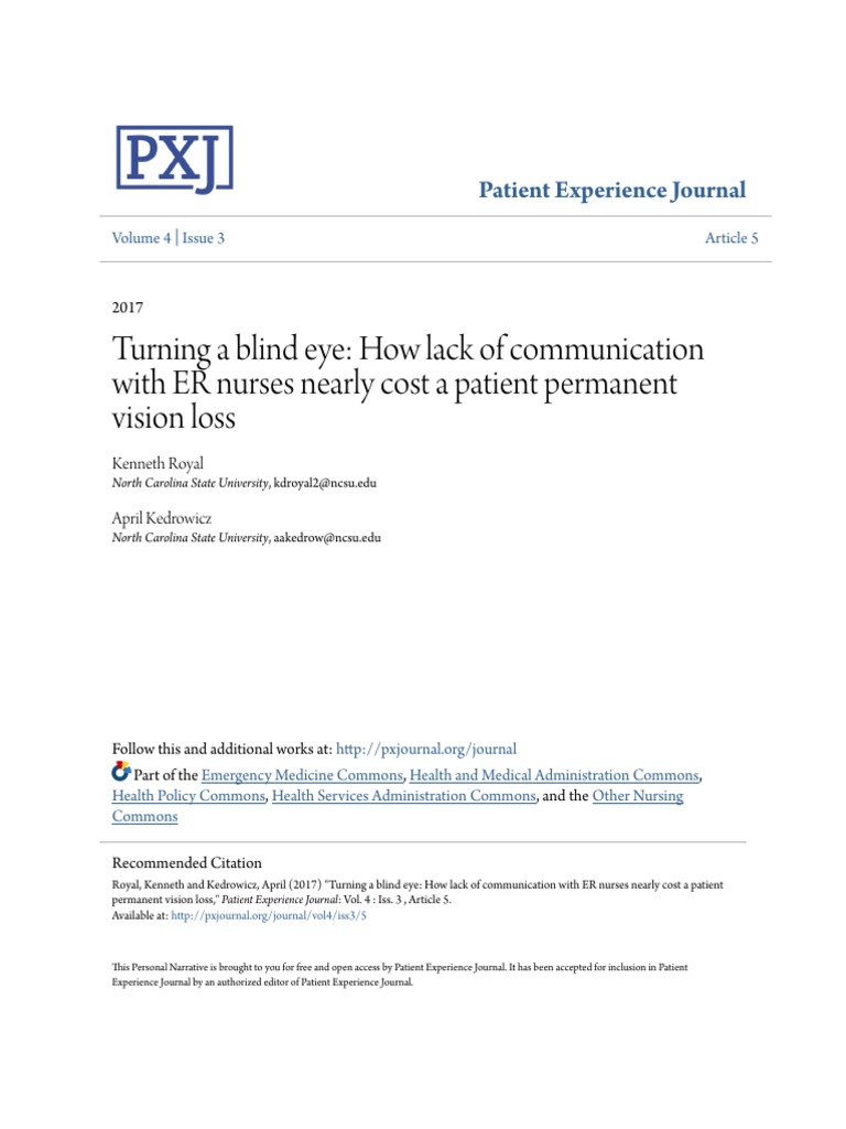 Turning A Blind Eye | PDF | Patient | Nursing