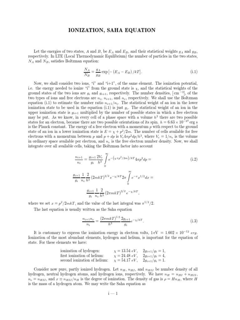 Ioniz PDF | PDF | Hydrogen | Electron
