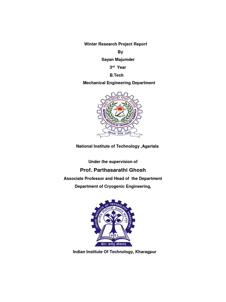 Project Report On Winter Internship IIT Kharagpur | PDF | Fluid ...