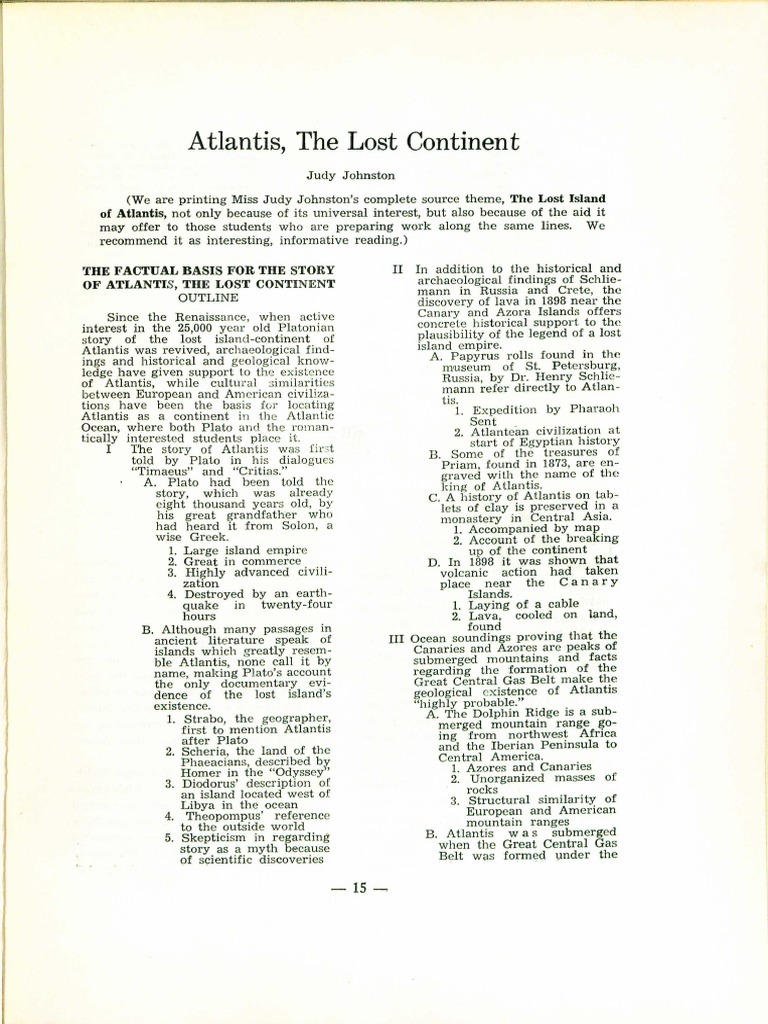 Atlantis The Lost Continent | PDF | Atlantis | Earth Sciences