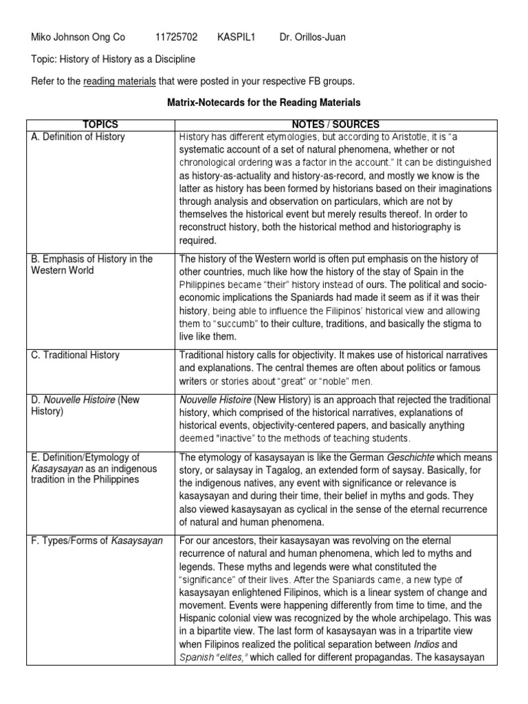 History as a Discipline Overview | PDF | Philippines | Testimony