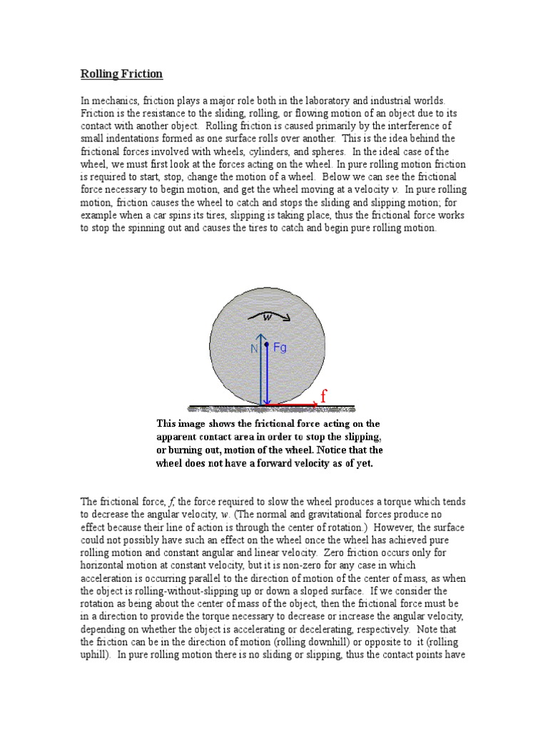 Rolling Friction | PDF | Friction | Tire